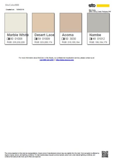 STO Stucco Color Charts