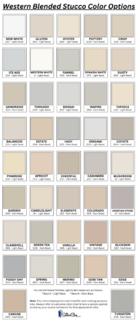 Western Blended's Stucco Colors Chart | 42 Colors To Explore!