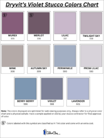 All 11 of Dryvit's Violet Stucco Color Choices (Chart)