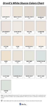 Dryvit's White Stucco Colors Chart