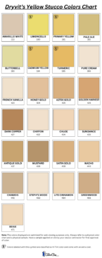 Dryvit’s Yellow Stucco Colors Chart | 25 In Total!
