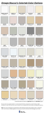 Omega's (Colortek) Color Chart With All 45 Colors!