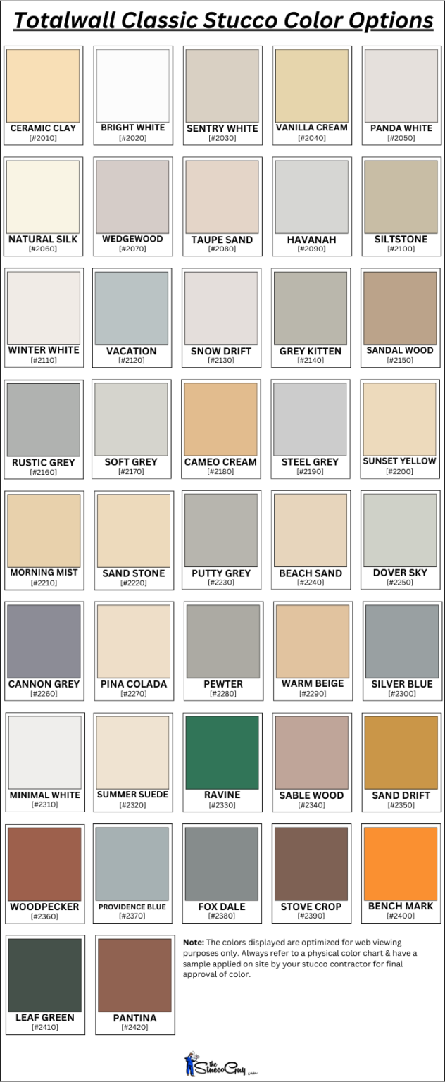 TotalWall's Stucco Color Chart | All 42 Colors!