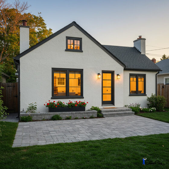 White Stucco & Gray Brick Houses For Inspiration!