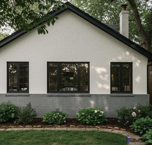 White Stucco & Gray Brick Houses For Inspiration!