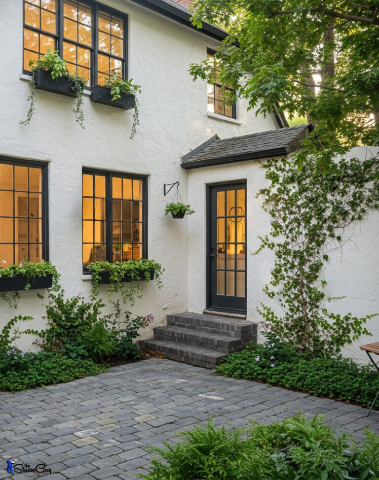 White Stucco & Gray Brick Houses For Inspiration!